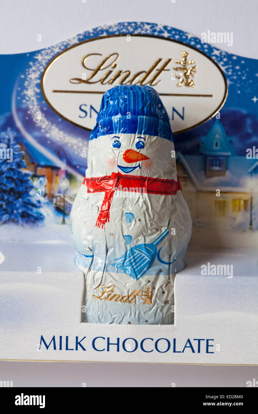 Lindt milk chocolate snowman - chocolates ready for Christmas Stock ...