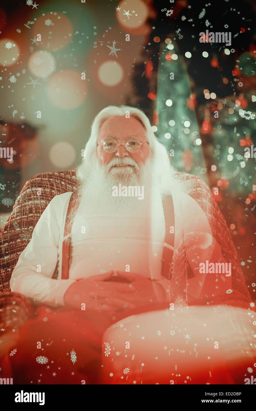 Smiling santa without jacket relaxing hi-res stock photography and ...