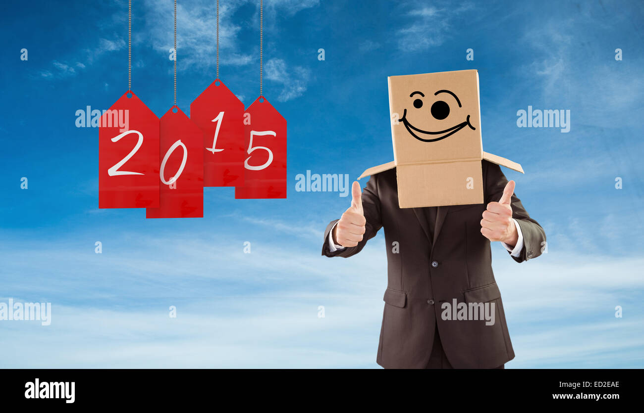 Composite image of anonymous businessman with thumbs up Stock Photo - Alamy