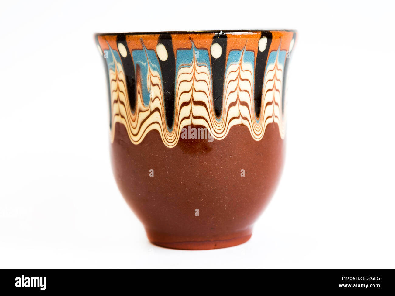 Traditional Bulgarian painted ceramic cup isolated on white Stock Photo ...