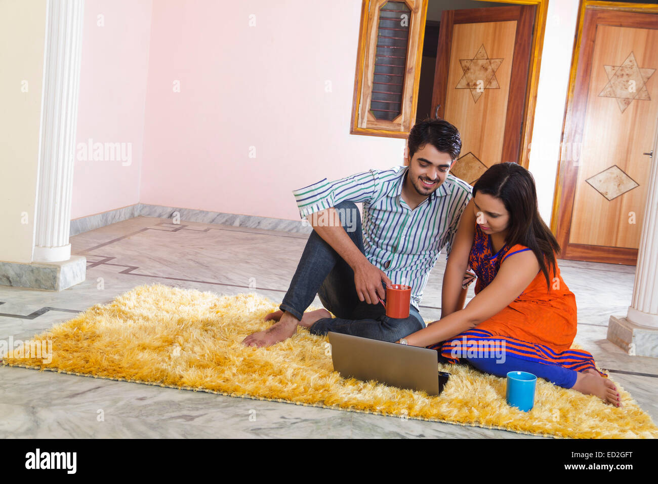 Young indian woman laptop showing hi-res stock photography and images ...
