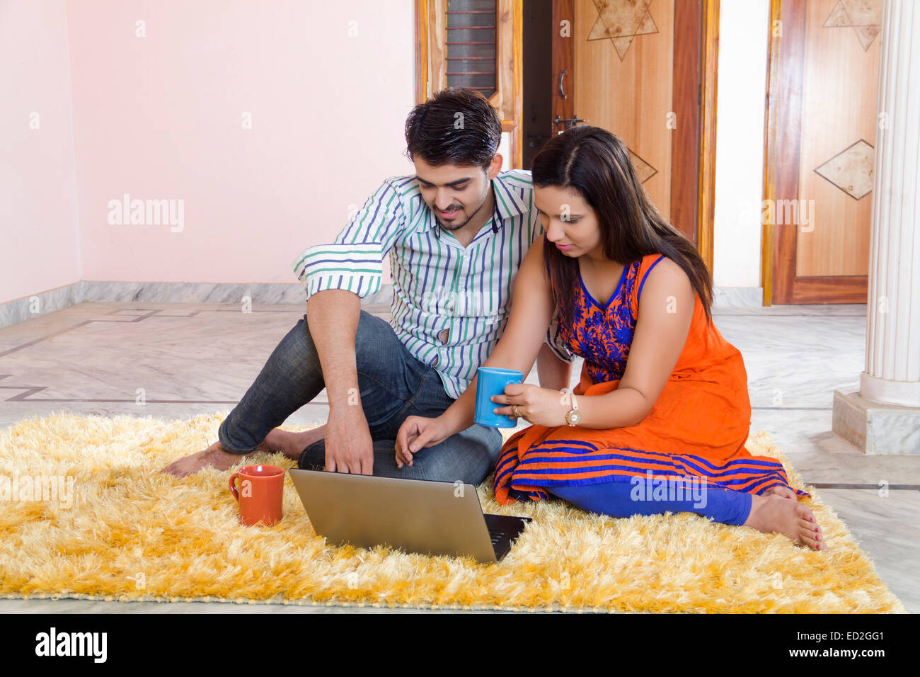 Young indian woman laptop showing hi-res stock photography and images ...