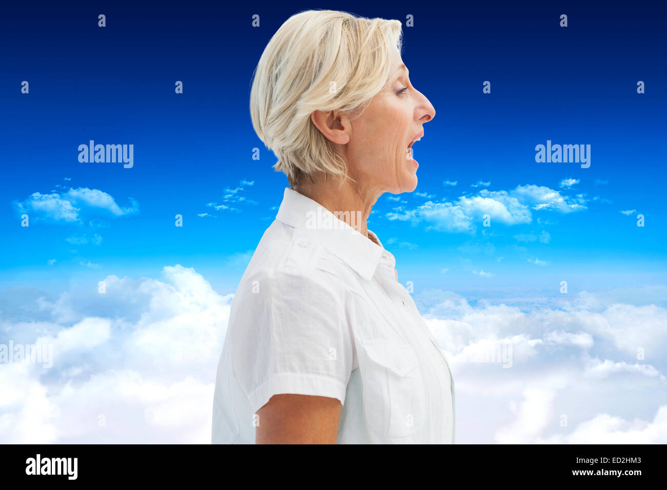 Woman speaking loudly hi-res stock photography and images - Alamy
