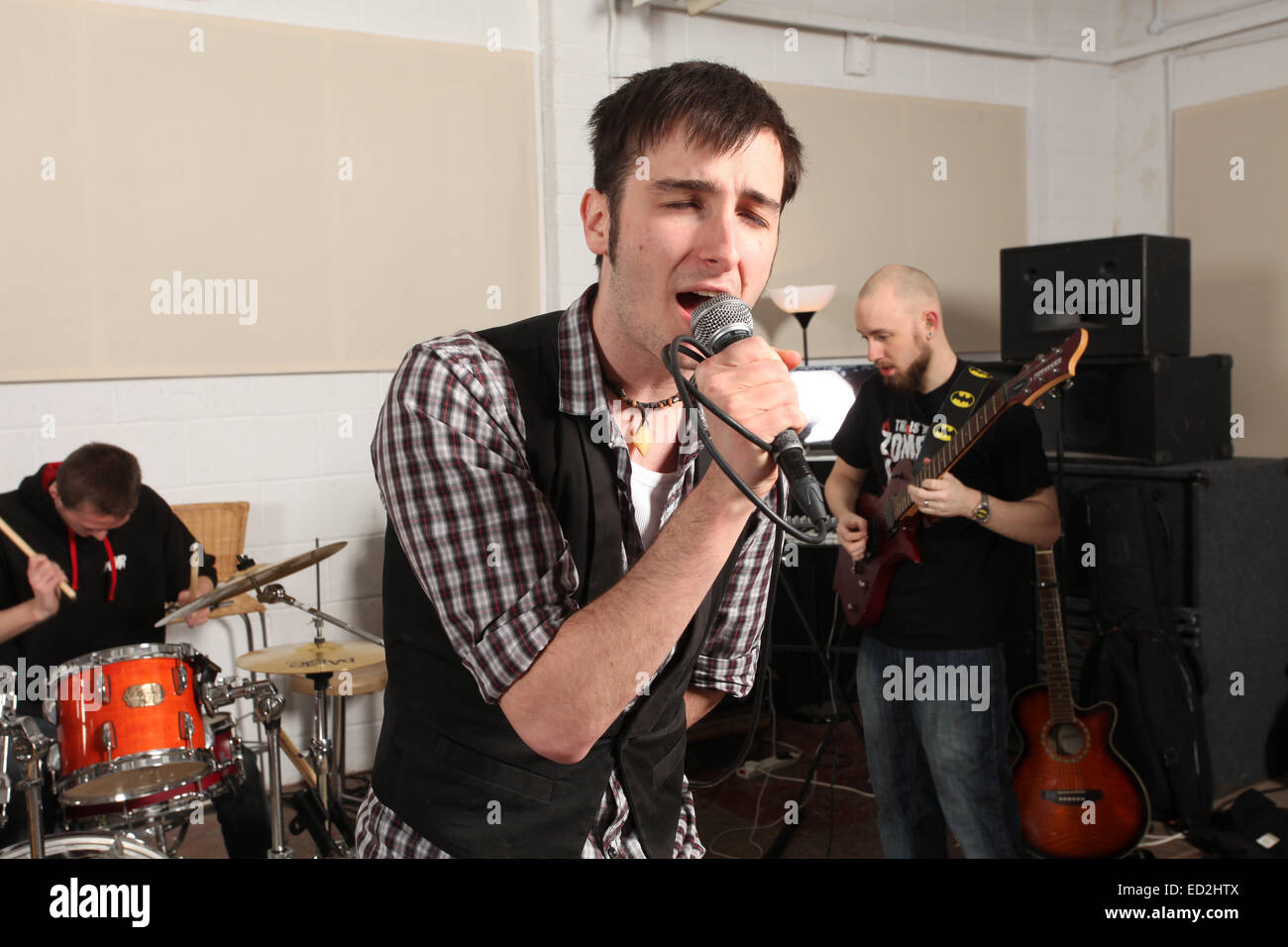 Local metal band practicing in a rehearsal studio in Bristol, 3rd ...