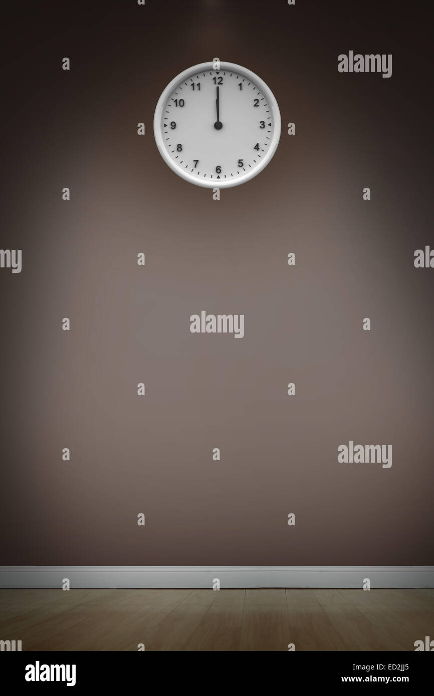 Composite image of clock at midnight Stock Photo - Alamy