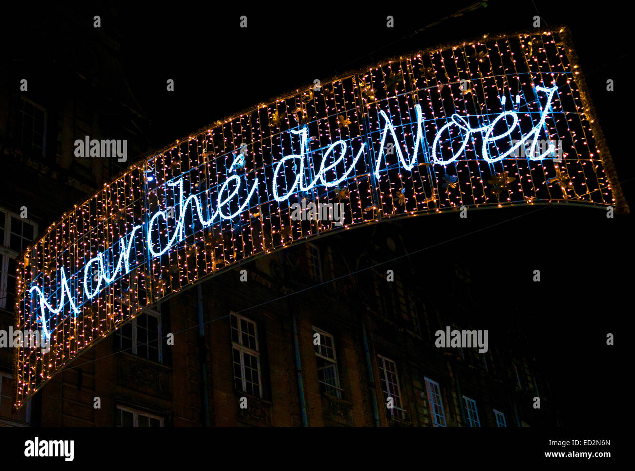 Marche de noel sign france christmas market hi-res stock photography ...