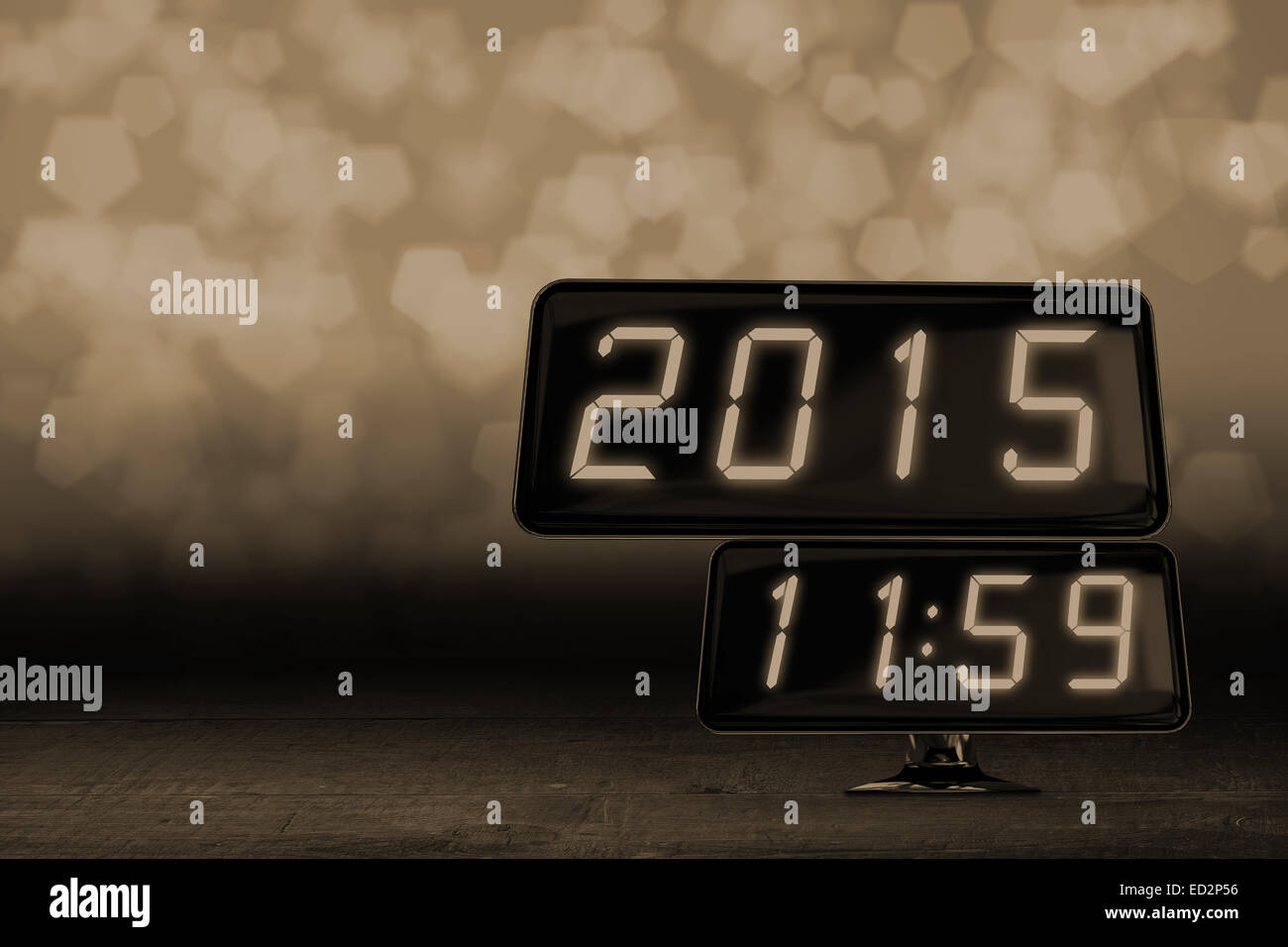 Composite image of clock on a minute to midnight Stock Photo - Alamy