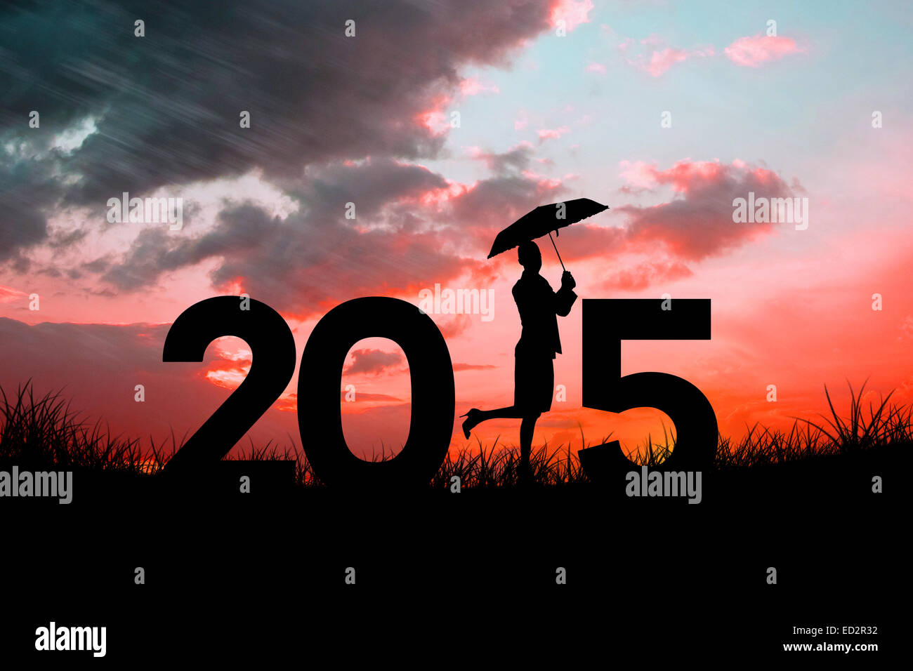 Composite image of female silhouette Stock Photo - Alamy
