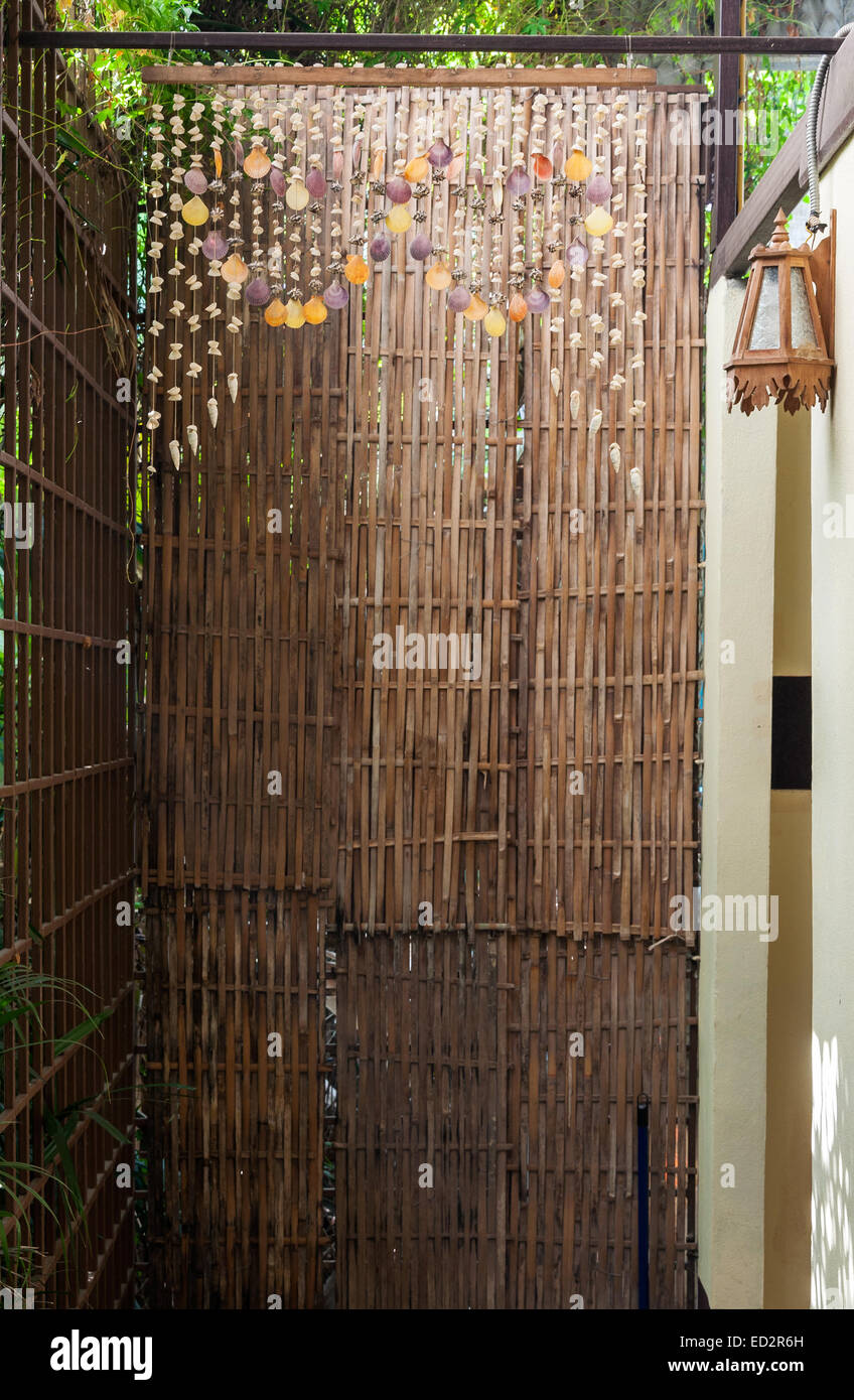 Bamboo weave partition of the natural house in Thailand Stock Photo - Alamy