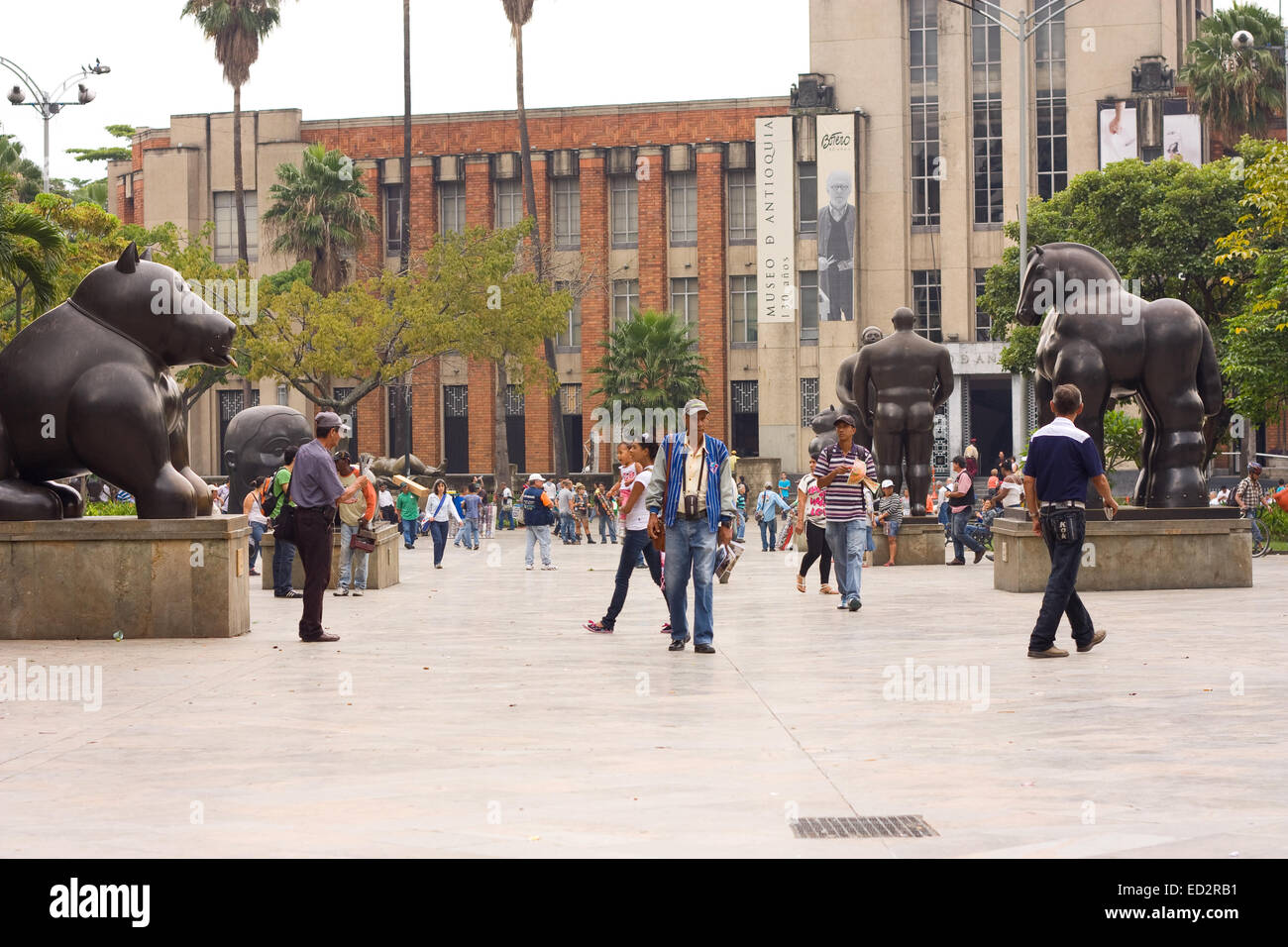 MEDELLIN, COLOMBIA - OCT 10th 2012: Statue's in the Botero Square, on ...