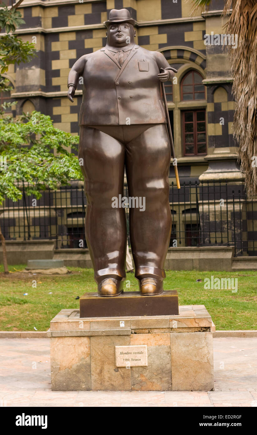 MEDELLIN, COLOMBIA - OCT 10th 2012: Statue's in the Botero Square, on ...
