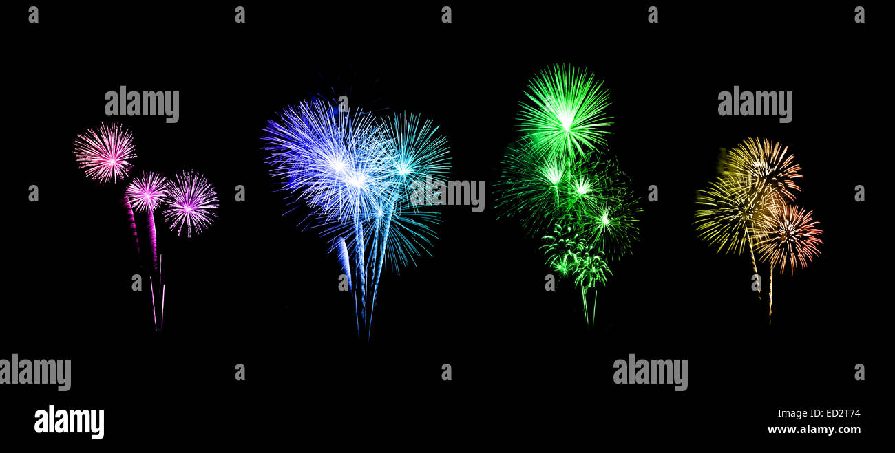 beautiful fireworks over sky at the night Stock Photo - Alamy