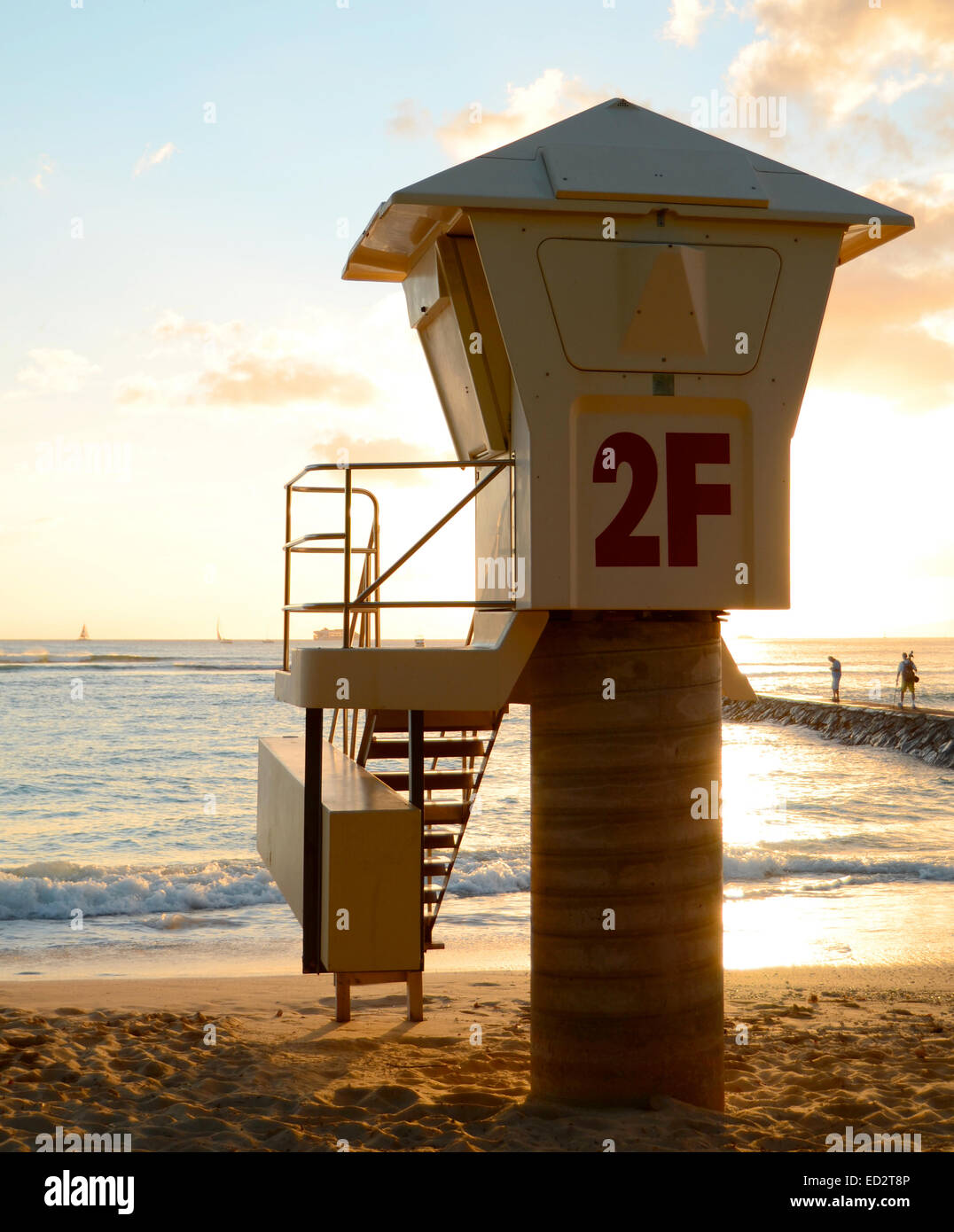 Lifeguard Station On Waikiki Beach Stock Photo - Alamy