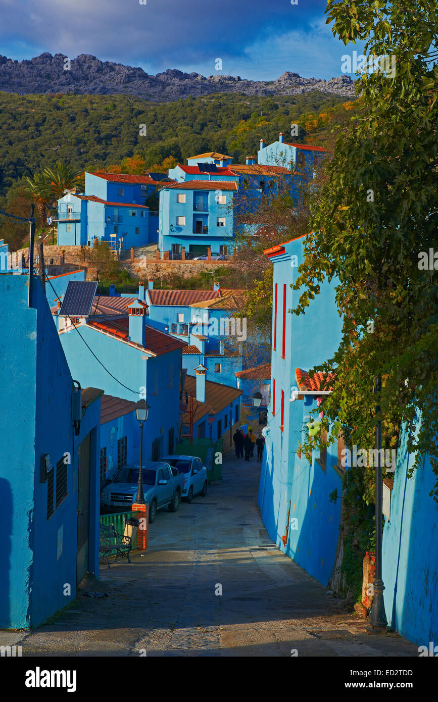Juzcar, Genal Valley, Genal river valley, Serrania de Ronda. Smurfs ...