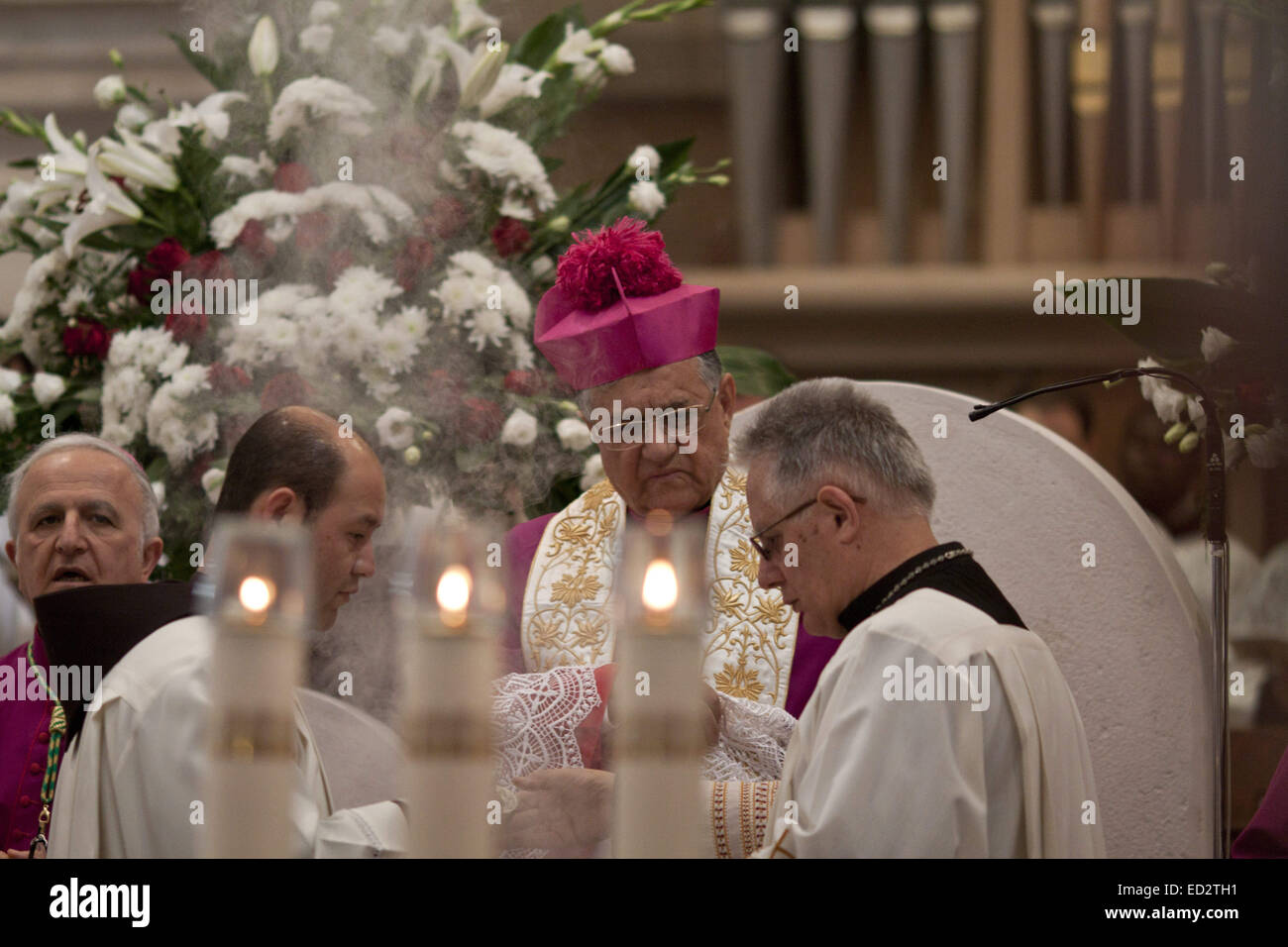 Bethlehem, West Bank. 24th Dec, 2014. The Latin Patriarch of Jerusalem ...