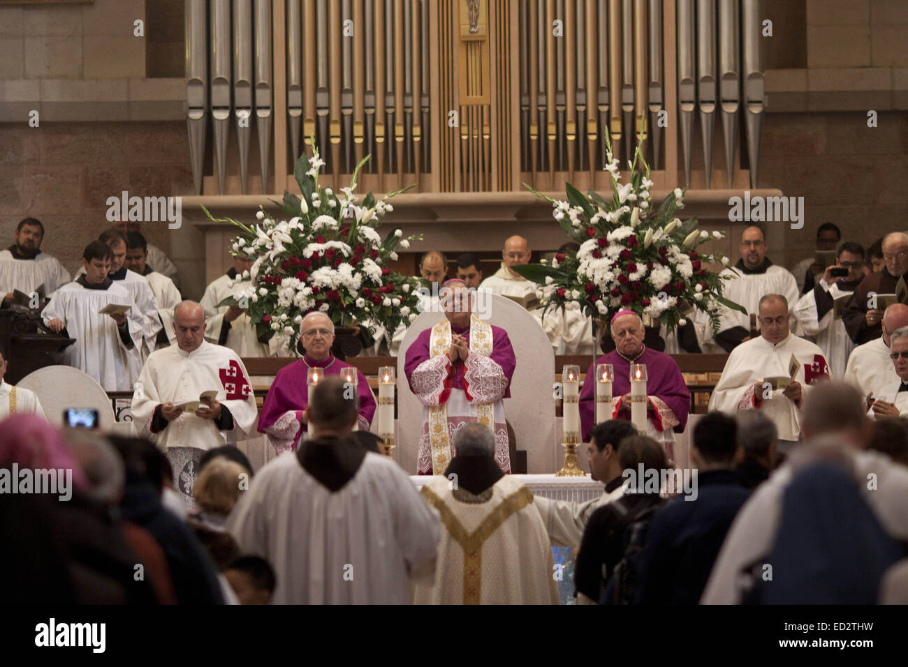 Bethlehem, West Bank. 24th Dec, 2014. The Latin Patriarch of Jerusalem ...