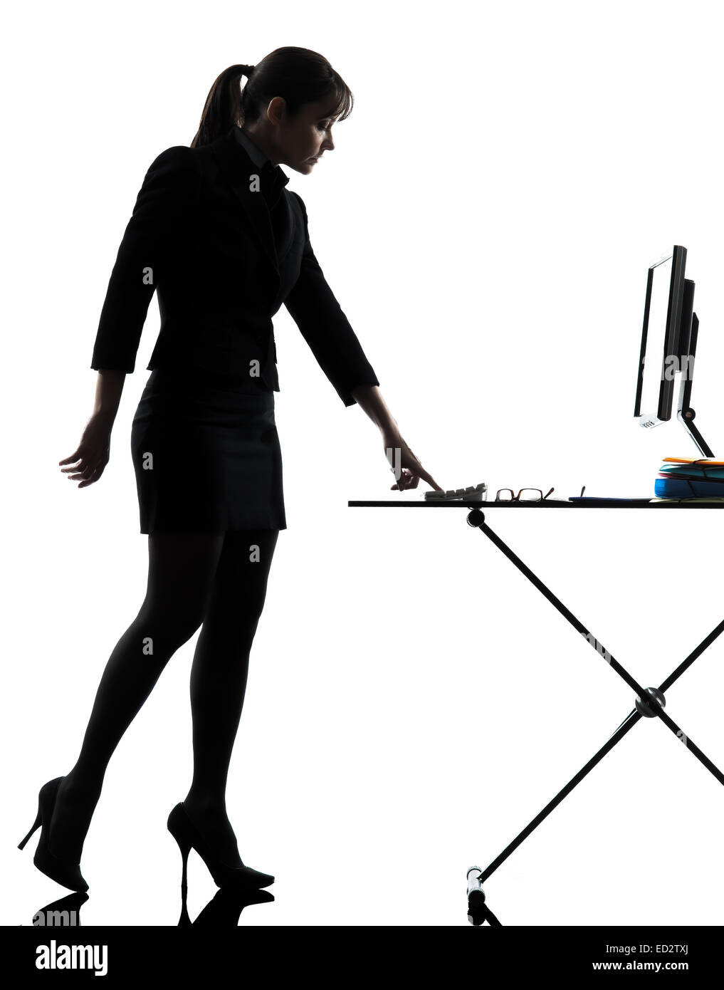 Person using computer silhouette hi-res stock photography and images ...