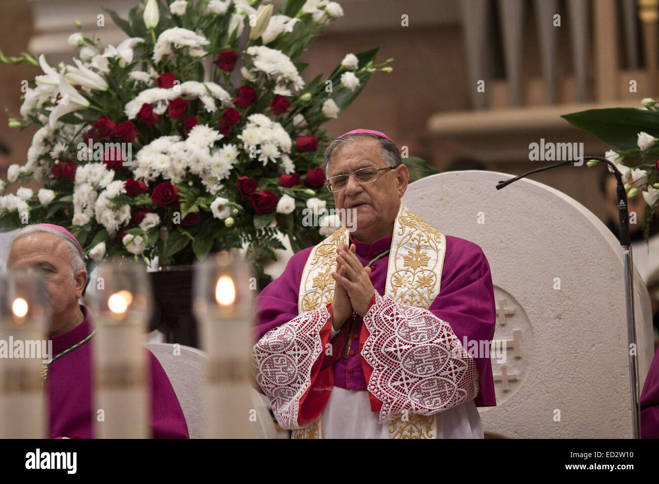 Bethlehem, West Bank. 24th Dec, 2014. The Latin Patriarch of Jerusalem ...