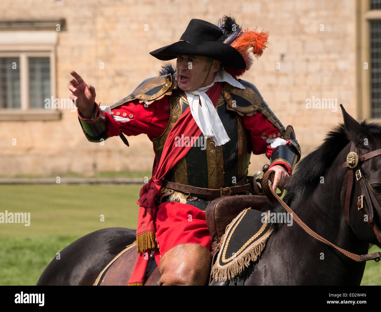 Actors perform wearing Stuart era, the 17th century, (reign of king ...