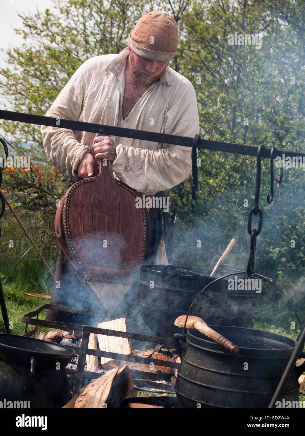 Actors perform wearing Stuart era, the 17th century, (reign of king ...