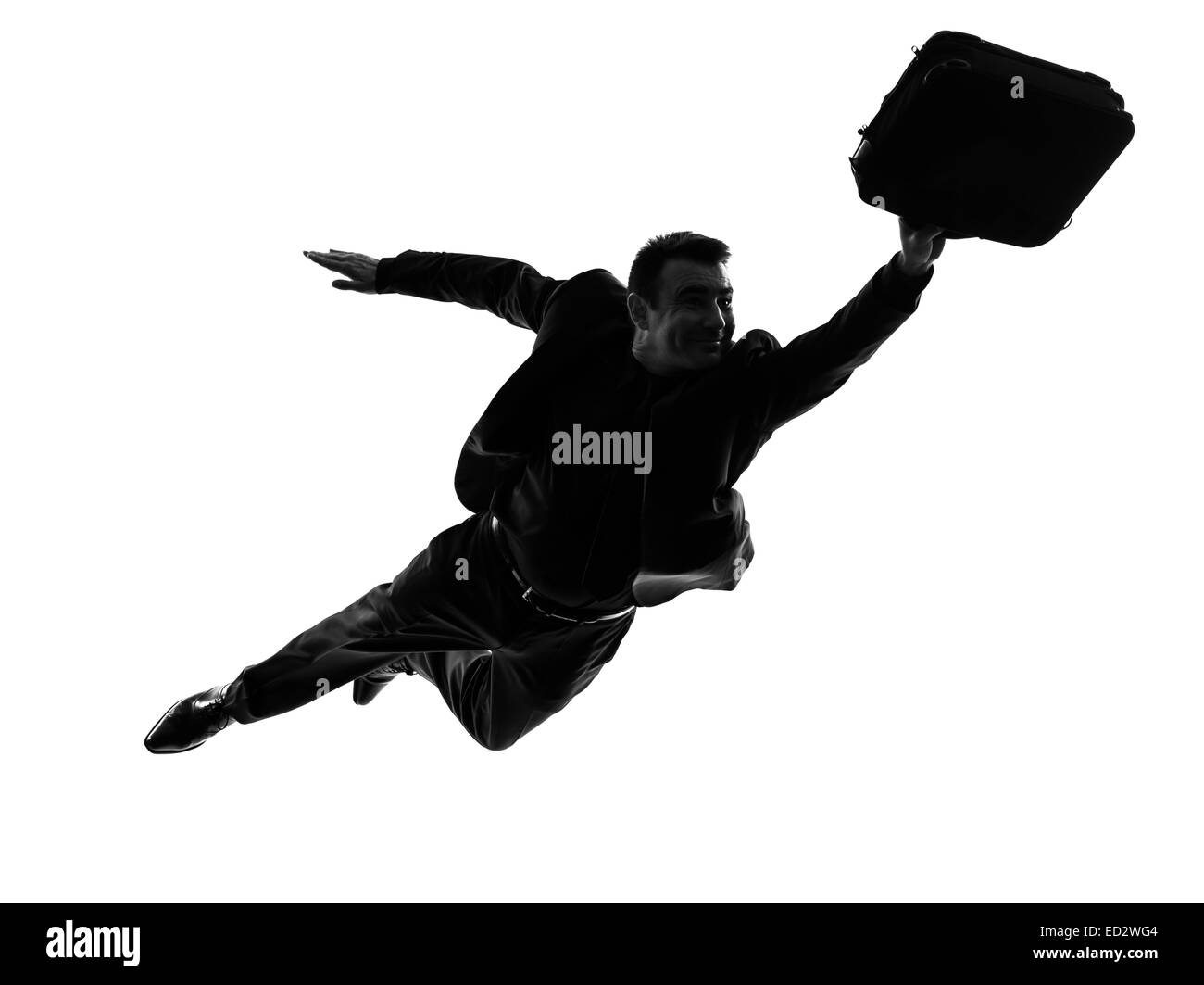 Flying Superman Black Silhouette