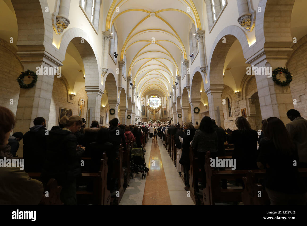 Bethlehem, West Bank. 24th Dec, 2014. The Latin Patriarch of Jerusalem ...