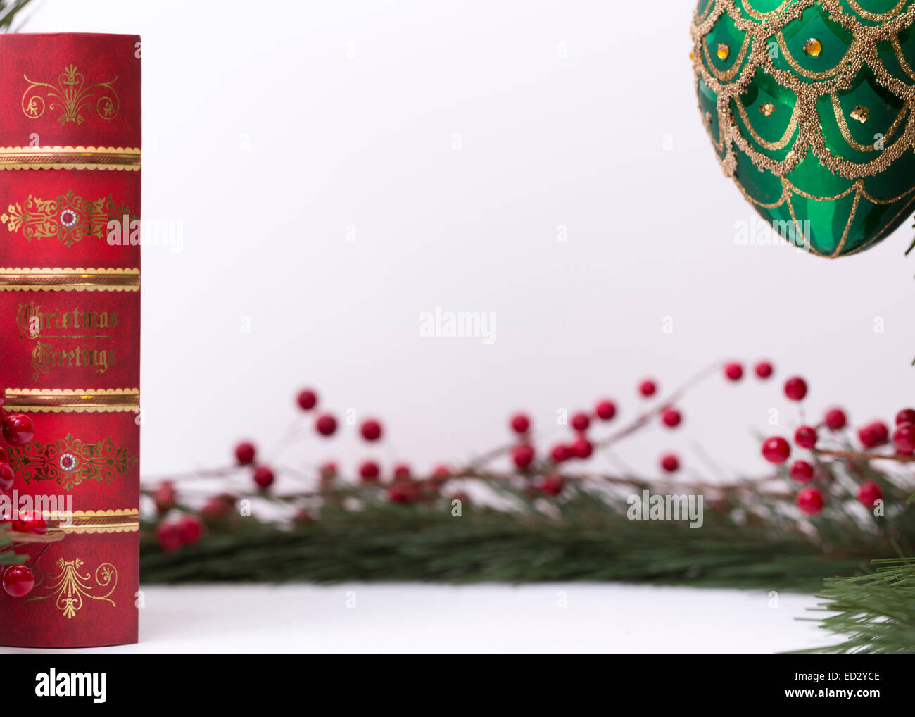 A holiday arrangement of various festive items Stock Photo - Alamy