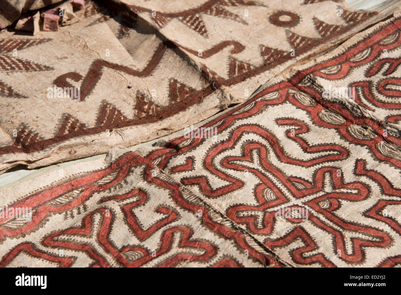 Melanesia, Papua New Guinea, Tufi. Traditional handmade tapa cloth ...