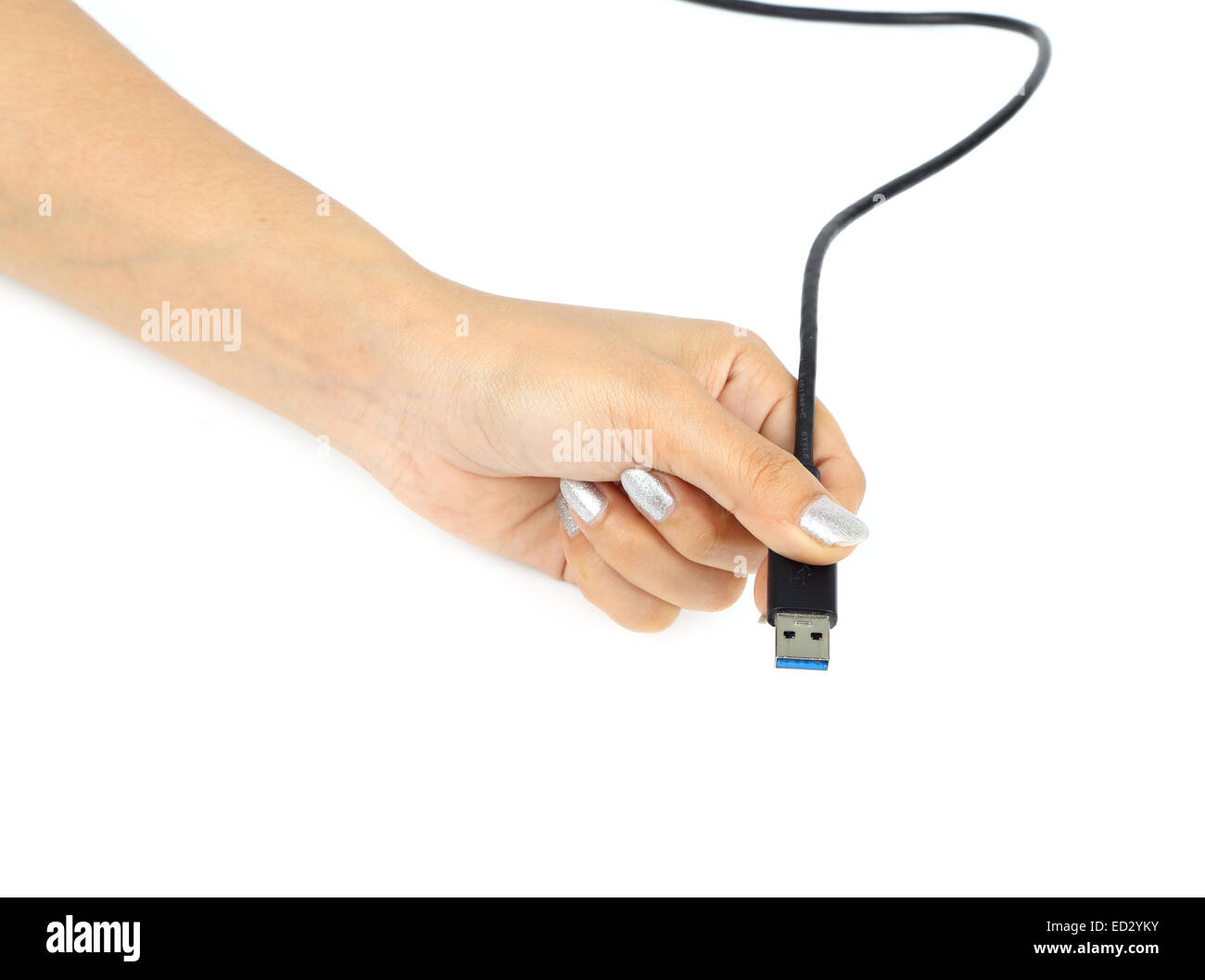 hand with USB 3.0 Cable Plug Stock Photo - Alamy