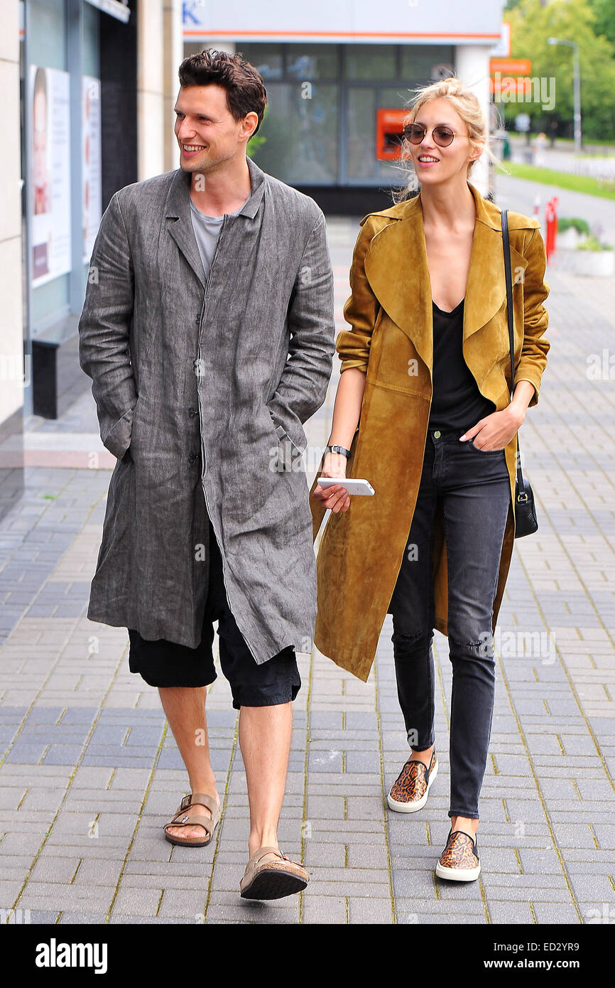 Anja Rubik and her husband Sasha Knezevic visit a spa in Warsaw ...