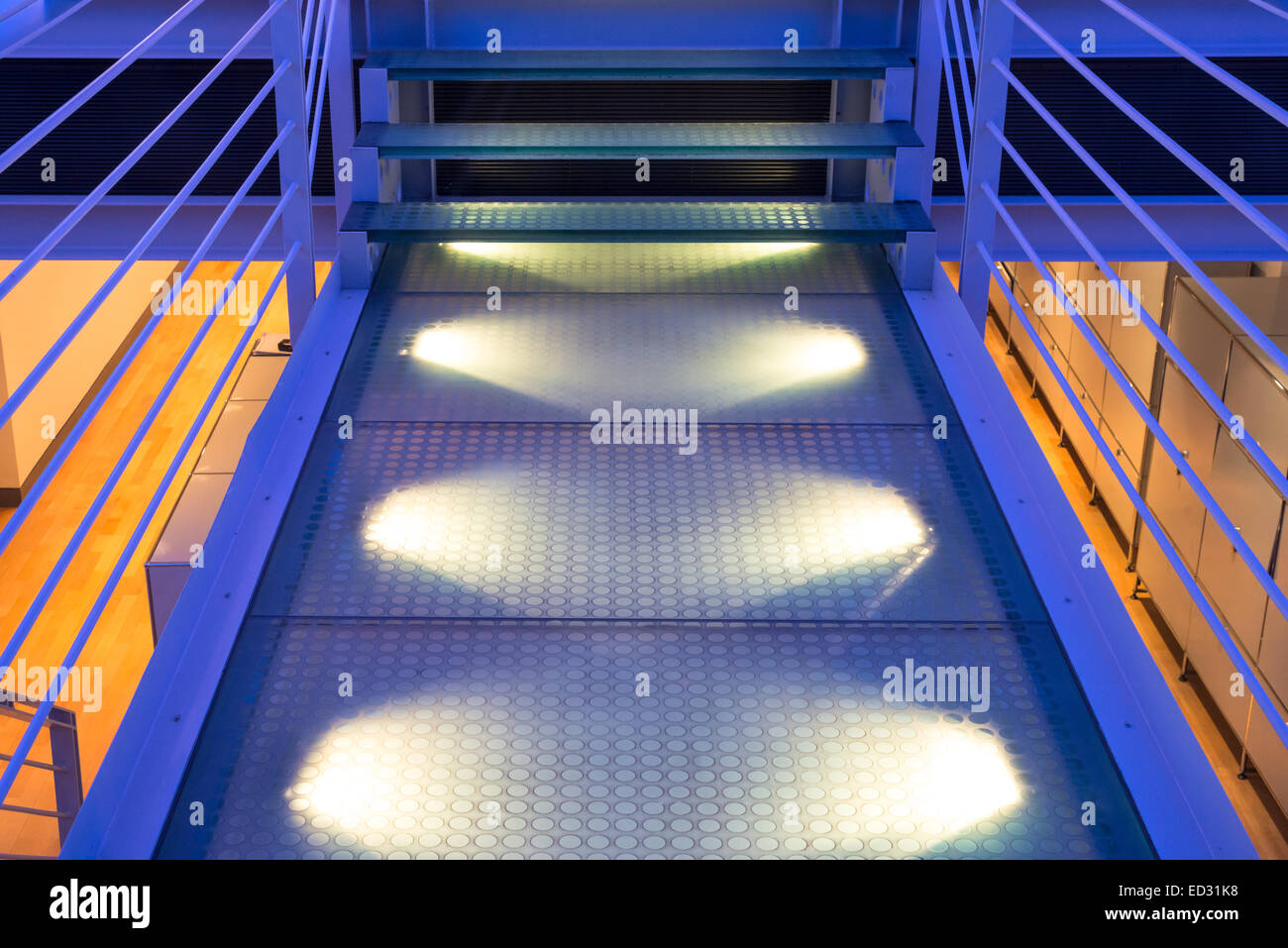 Lit Blue Walking with Underfloor Lighting Stock Photo - Alamy