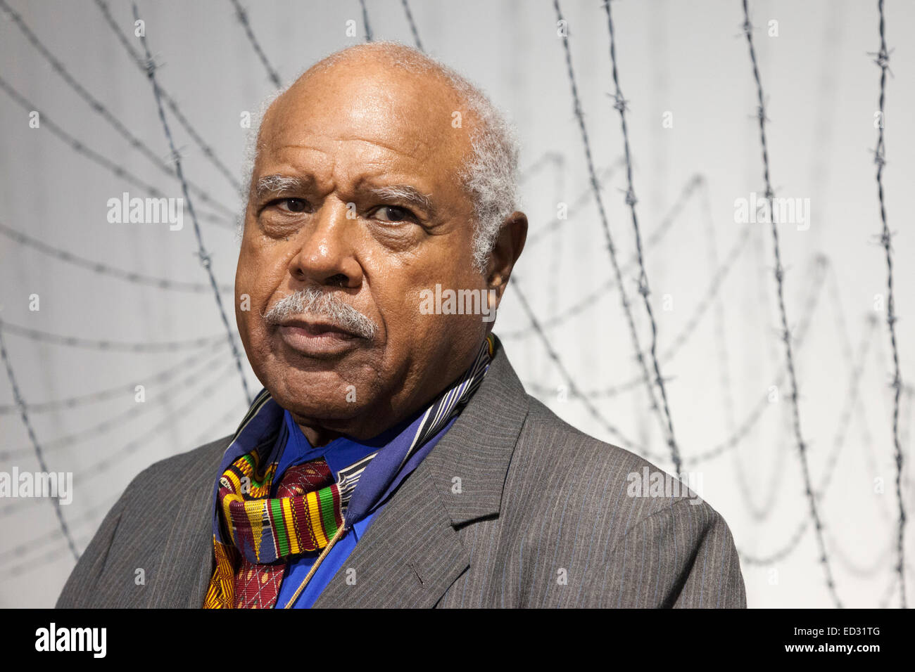 London, UK. 24 November 2014. Artist Melvin Edwards poses with his ...