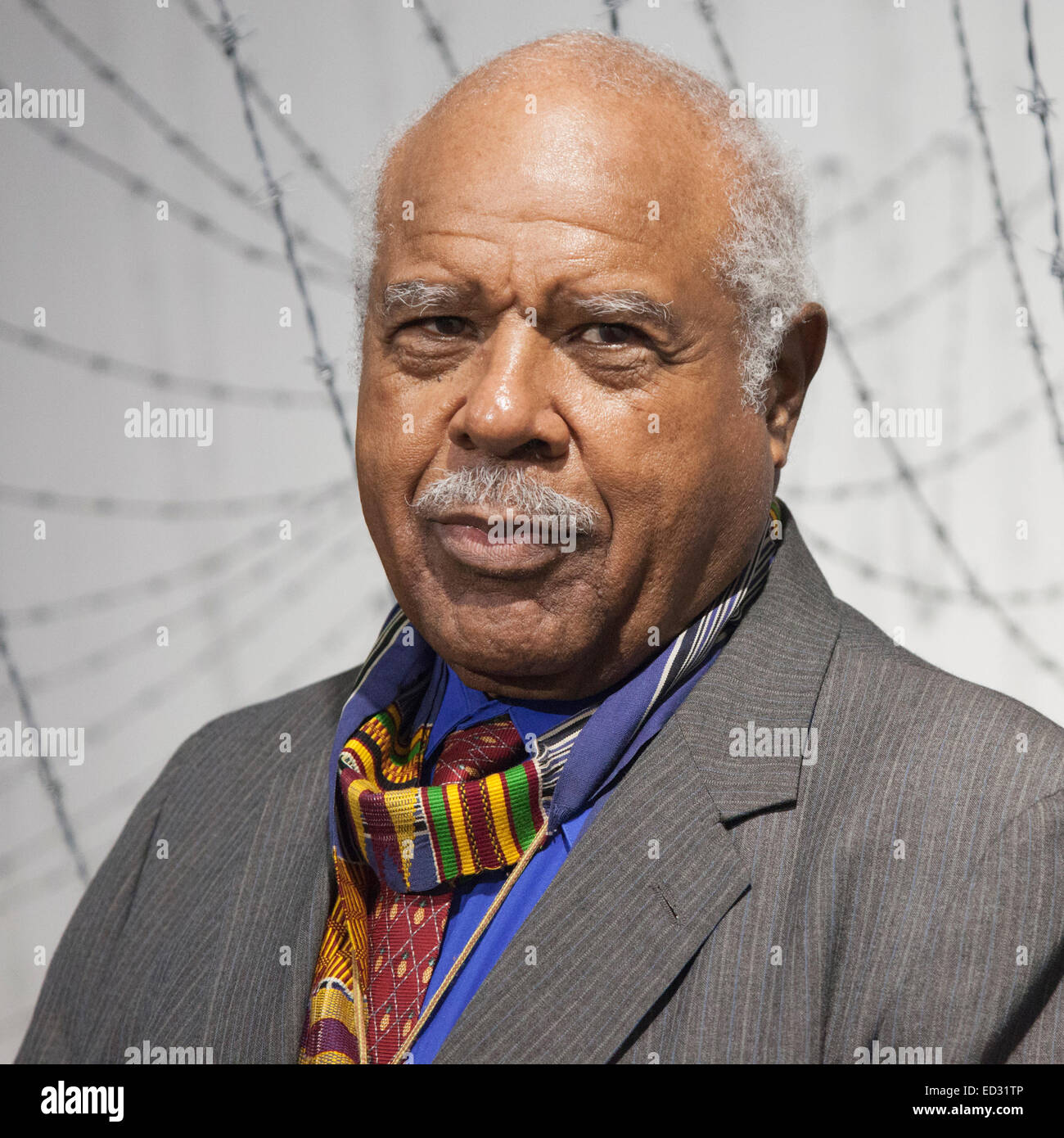 London, UK. 24 November 2014. Artist Melvin Edwards poses with his ...
