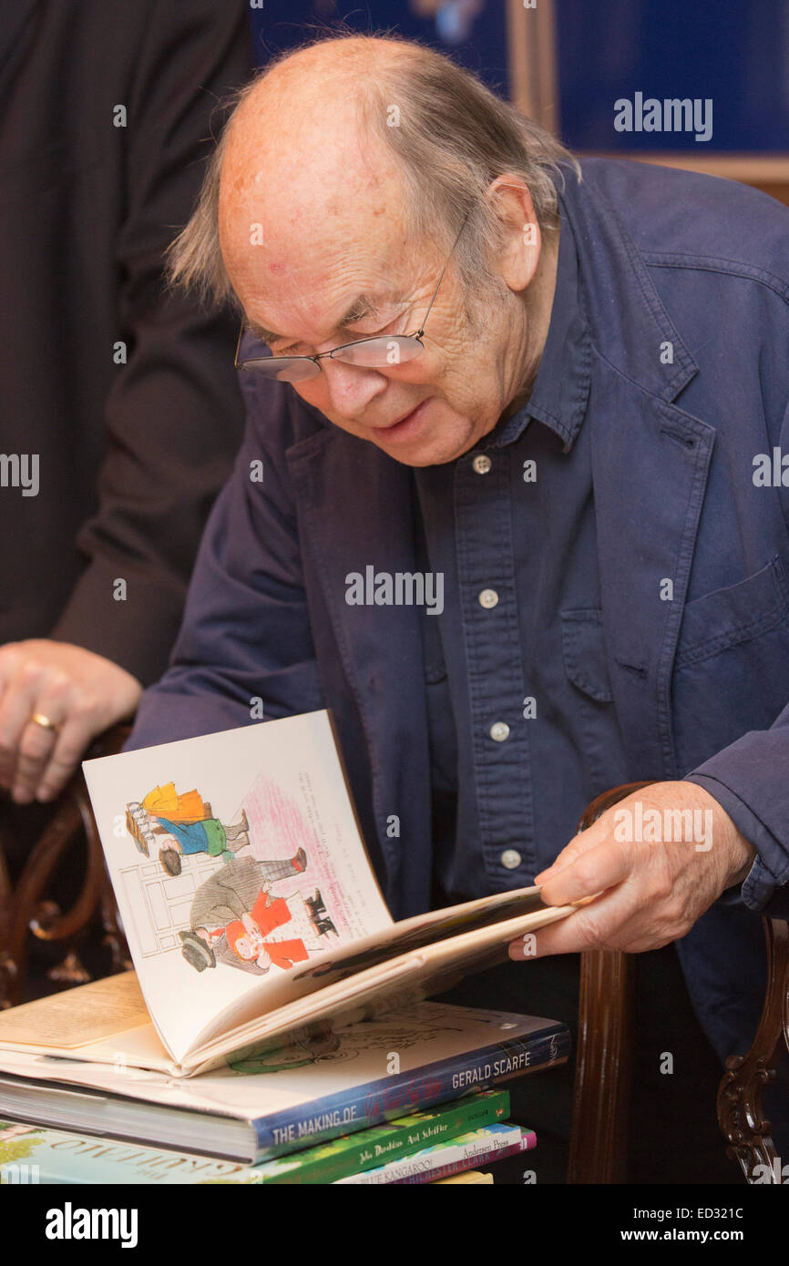 London, UK. 4 December 2014. Illustrator Sir Quentin Blake previews the ...
