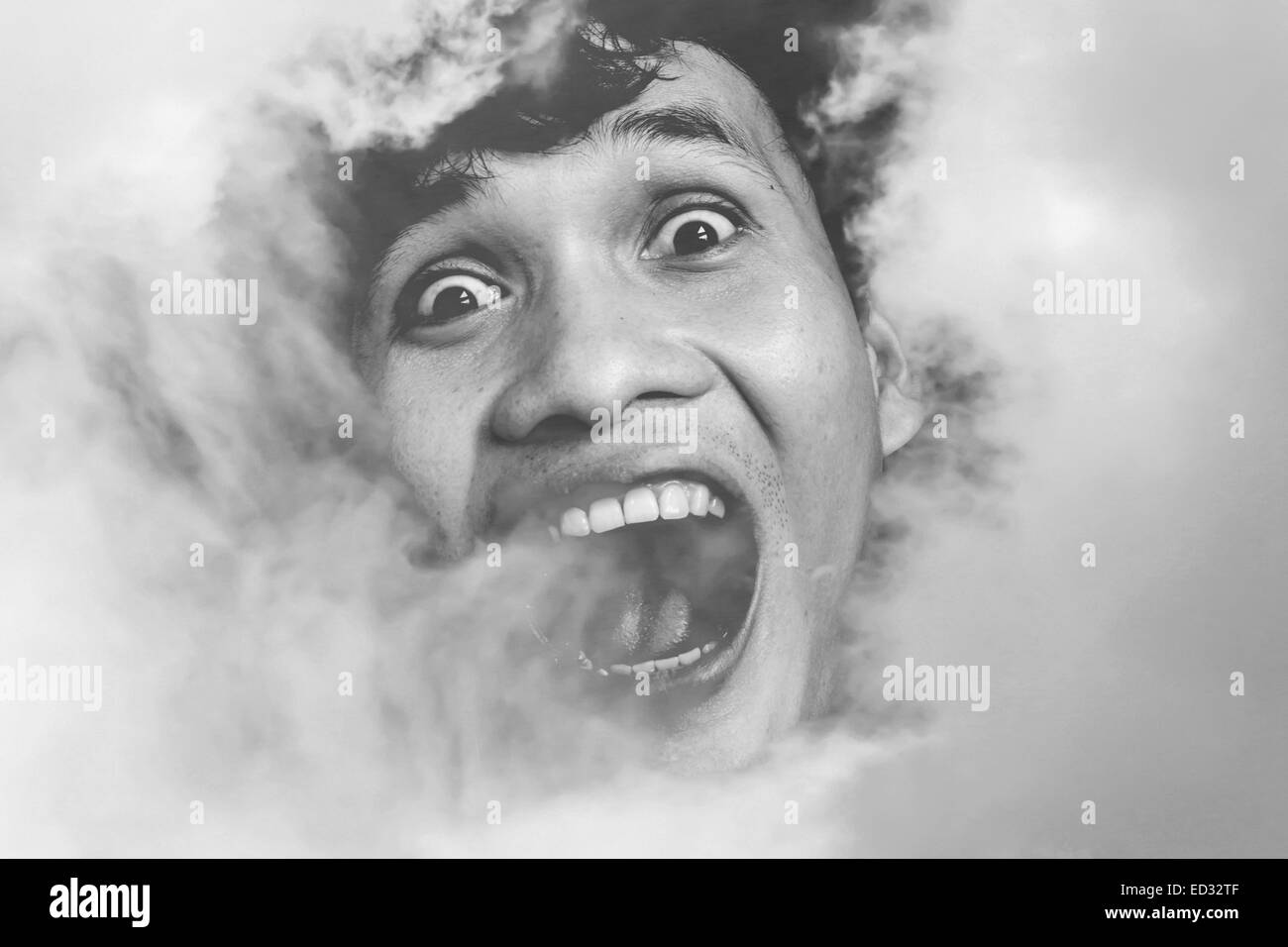 Halloween scary ghost asian ghost Black and White Stock Photos & Images - Alamy