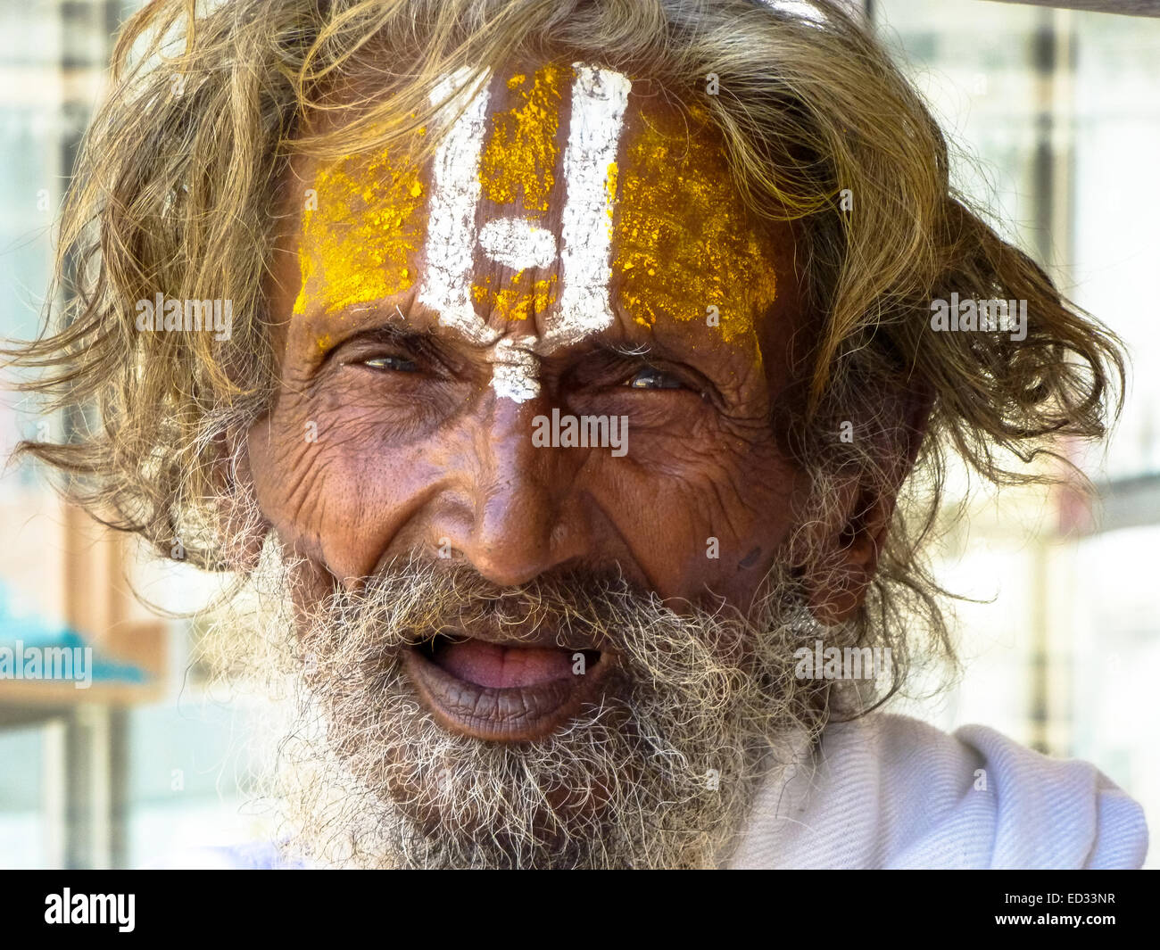 portrait of holy man in gujarat india Stock Photo - Alamy