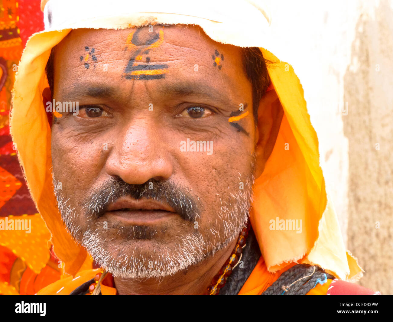 portrait of holy man in gujarat india Stock Photo - Alamy