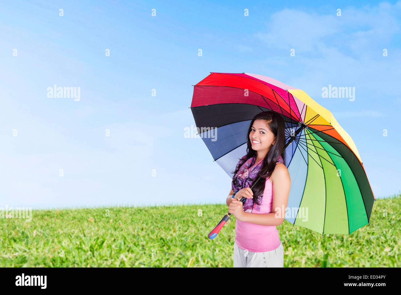 1 indian lady park enjoy Stock Photo - Alamy