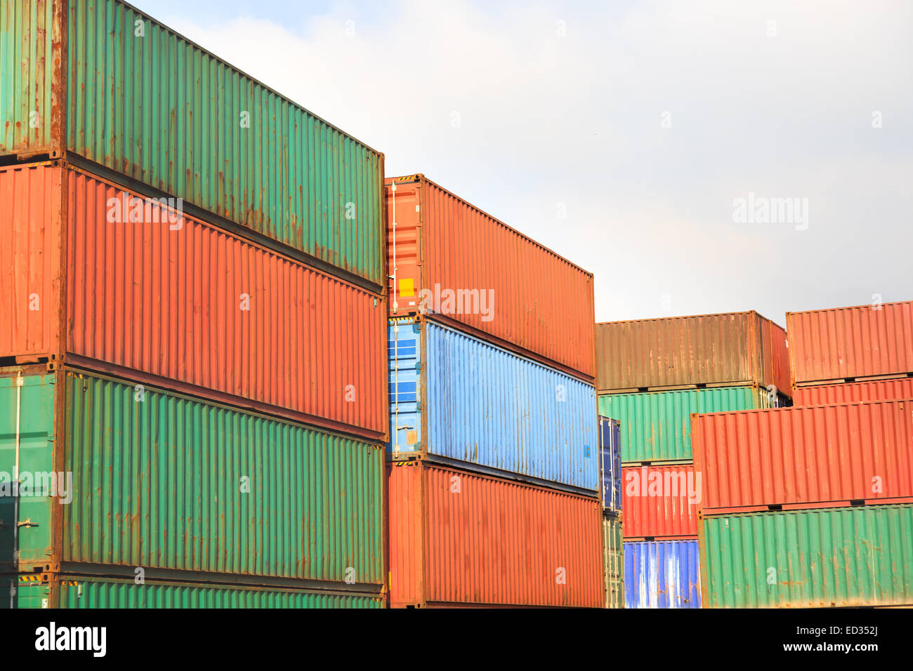 Stack cargo containers sunrise in hi-res stock photography and images ...