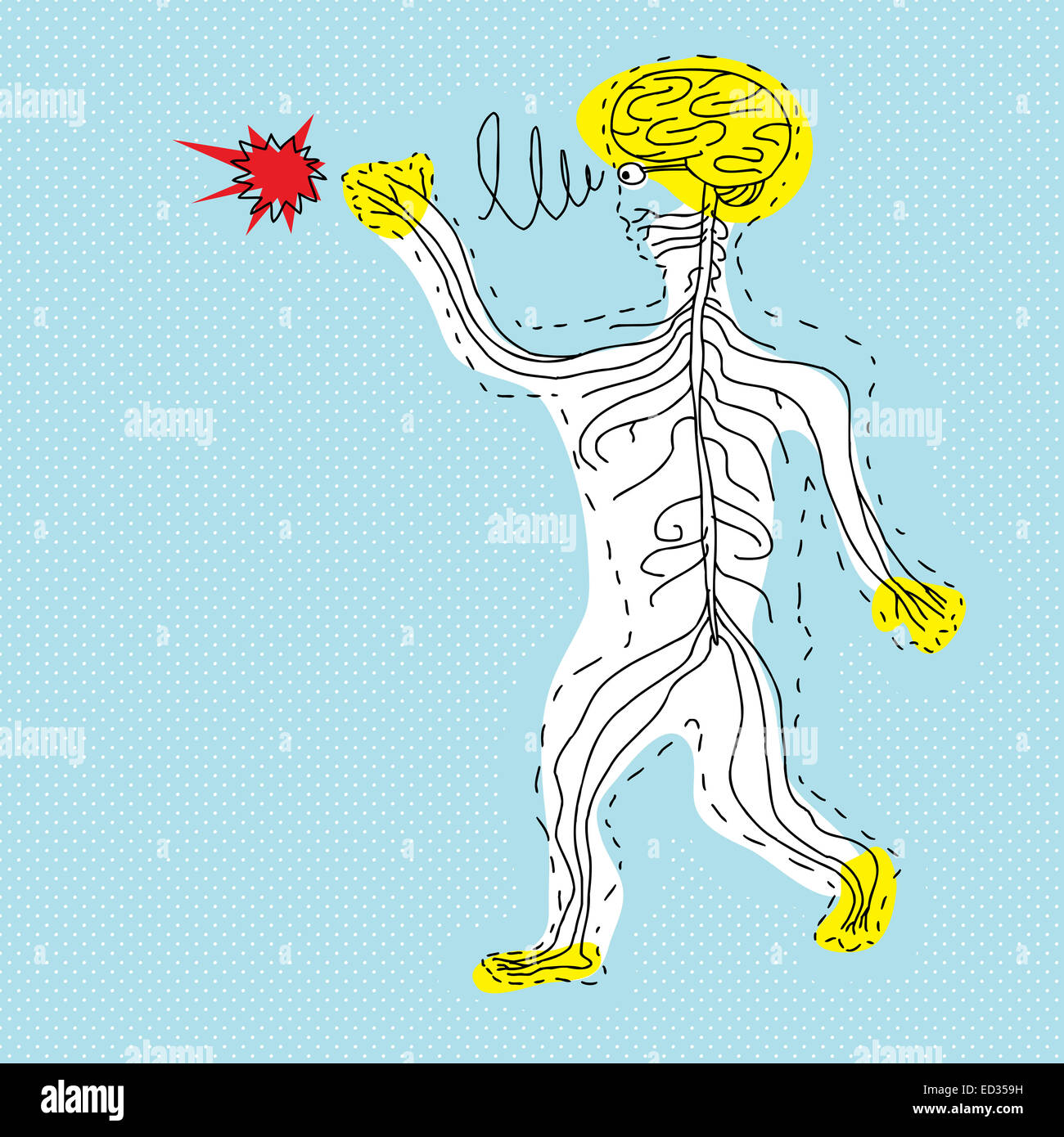 Abstract concept of person receiving a static electricity shock Stock ...