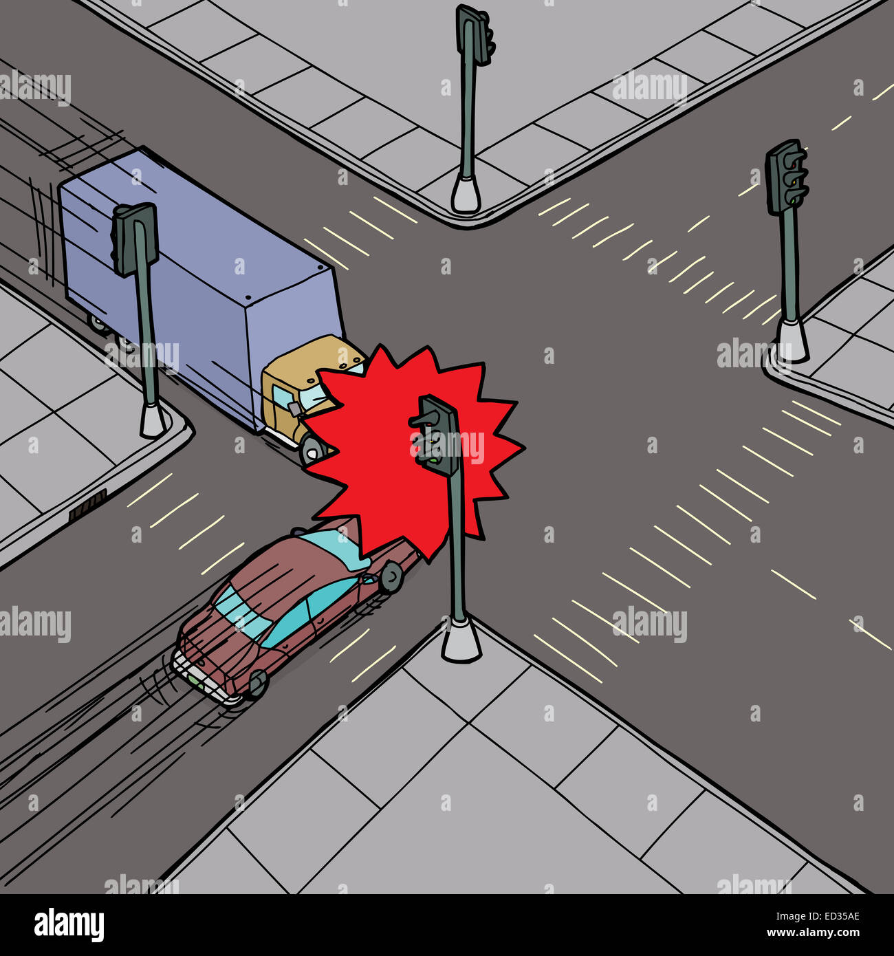 Car crash in intersection hi-res stock photography and images - Alamy