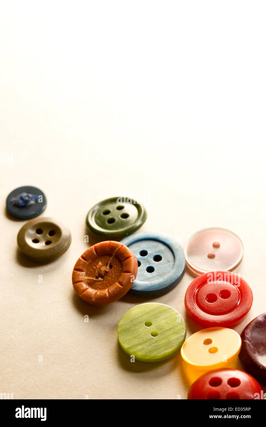 A pile of many-coloured buttons Stock Photo - Alamy