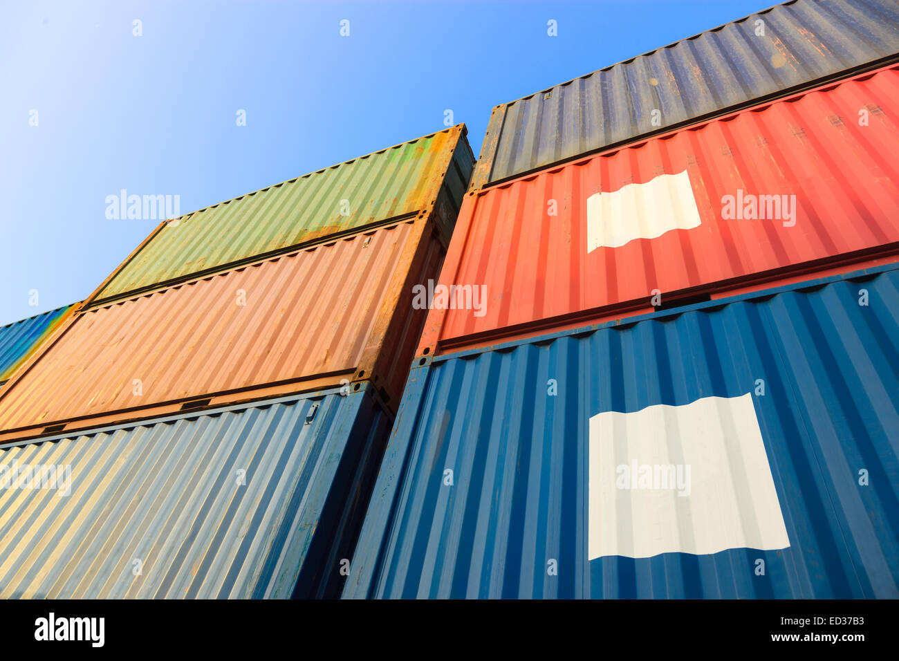 Stack of Cargo Containers at the docks Stock Photo - Alamy