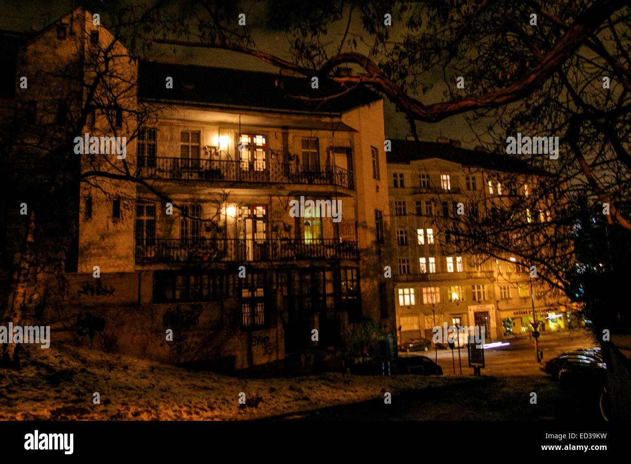 Zizkov district by night, Prague Czech Republic Stock Photo - Alamy