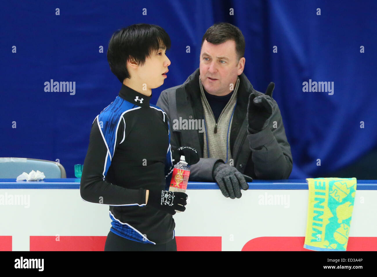 Big Hat, Nagano, Japan. 25th Dec, 2014. L-R) Yuzuru Hanyu, Brian Orser ...
