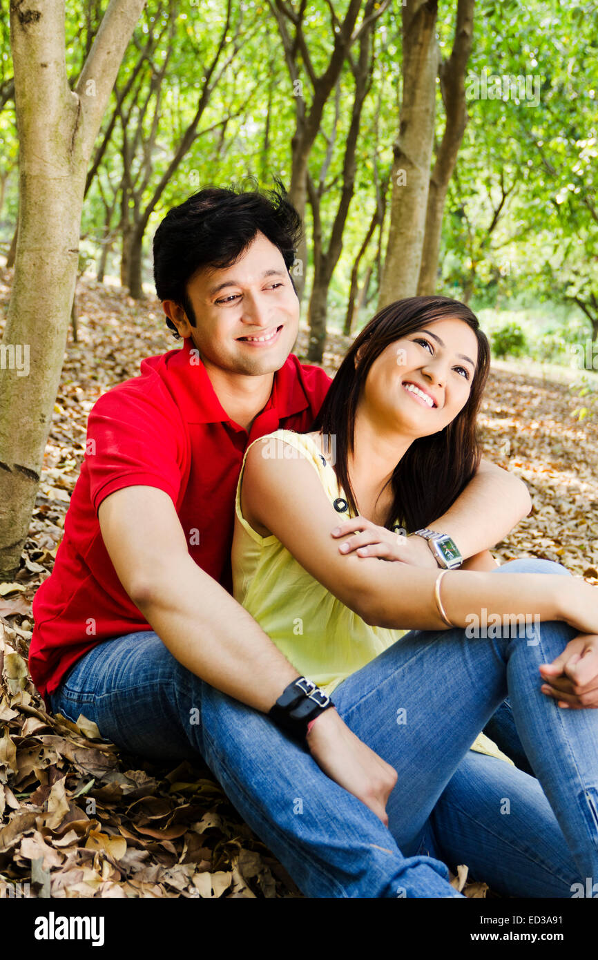 Indian couple hug smile love hi-res stock photography and images - Alamy