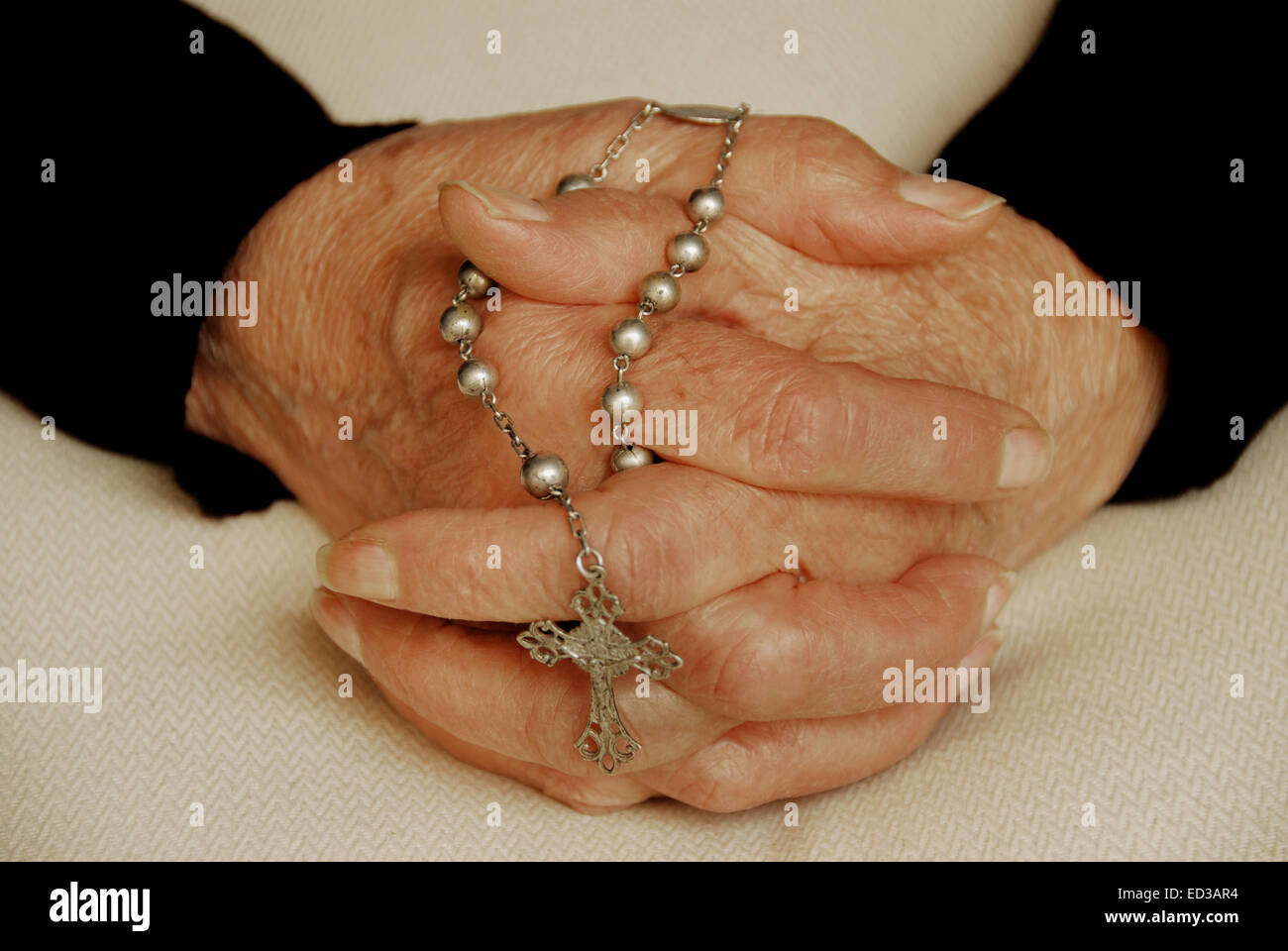 old hands praying Stock Photo - Alamy