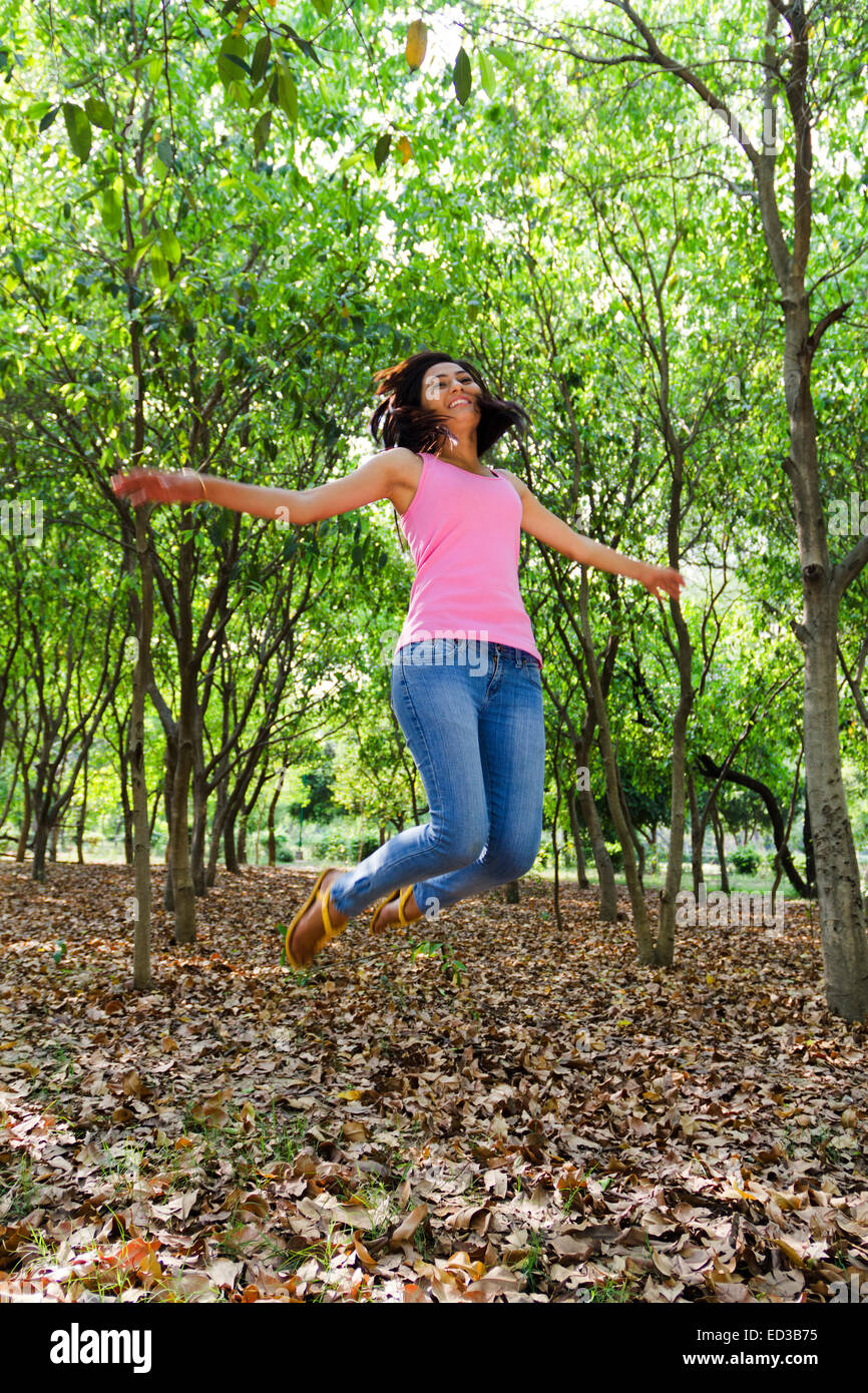 1 indian lady park enjoy Stock Photo - Alamy