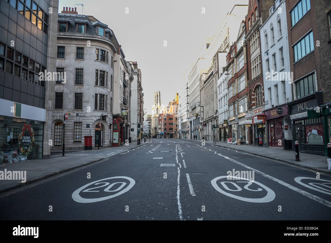 London, UK, 25th Dec, 2014. empty streets of The City of London on ...