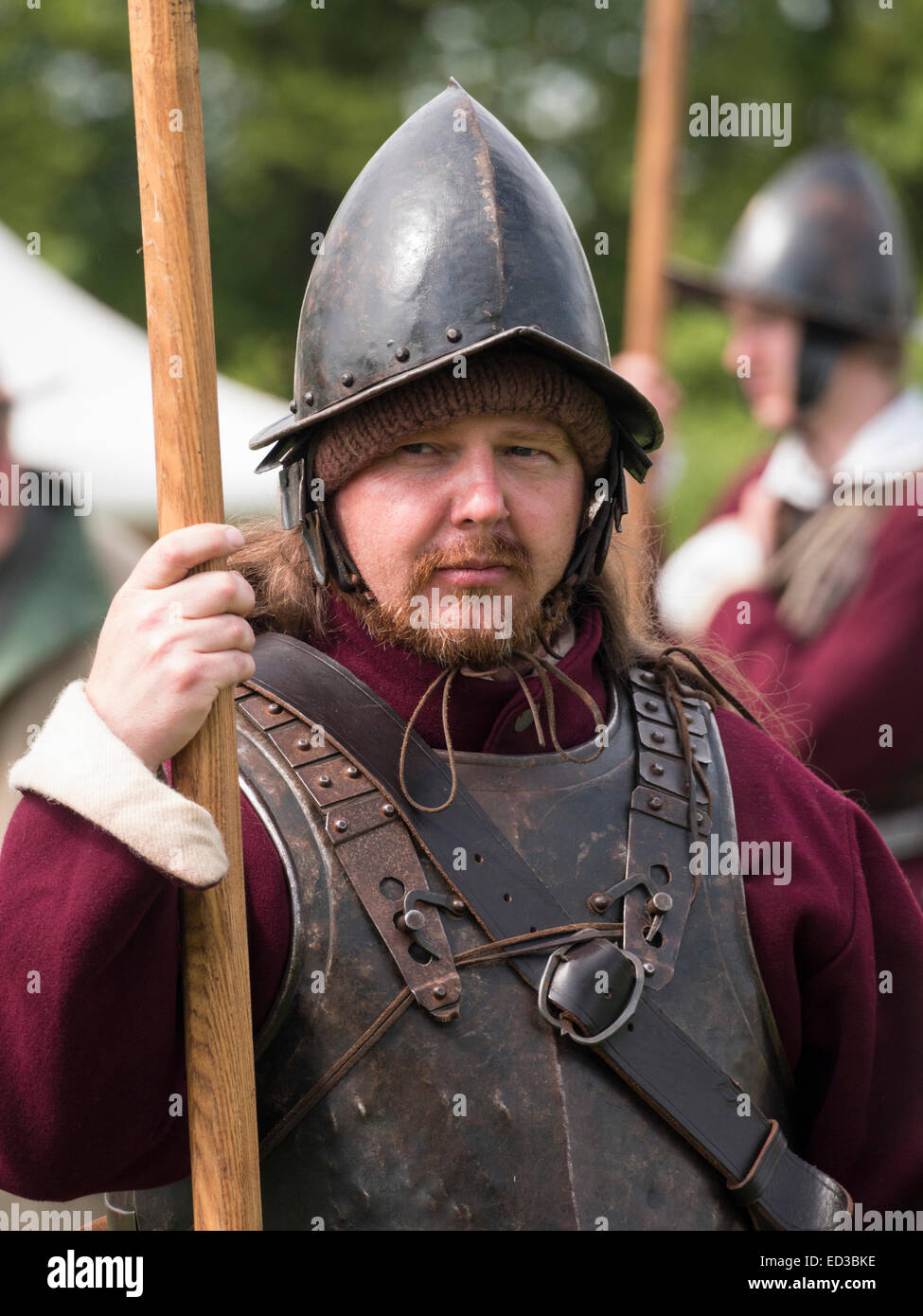 Actors perform wearing Stuart era, the 17th century, (reign of king ...